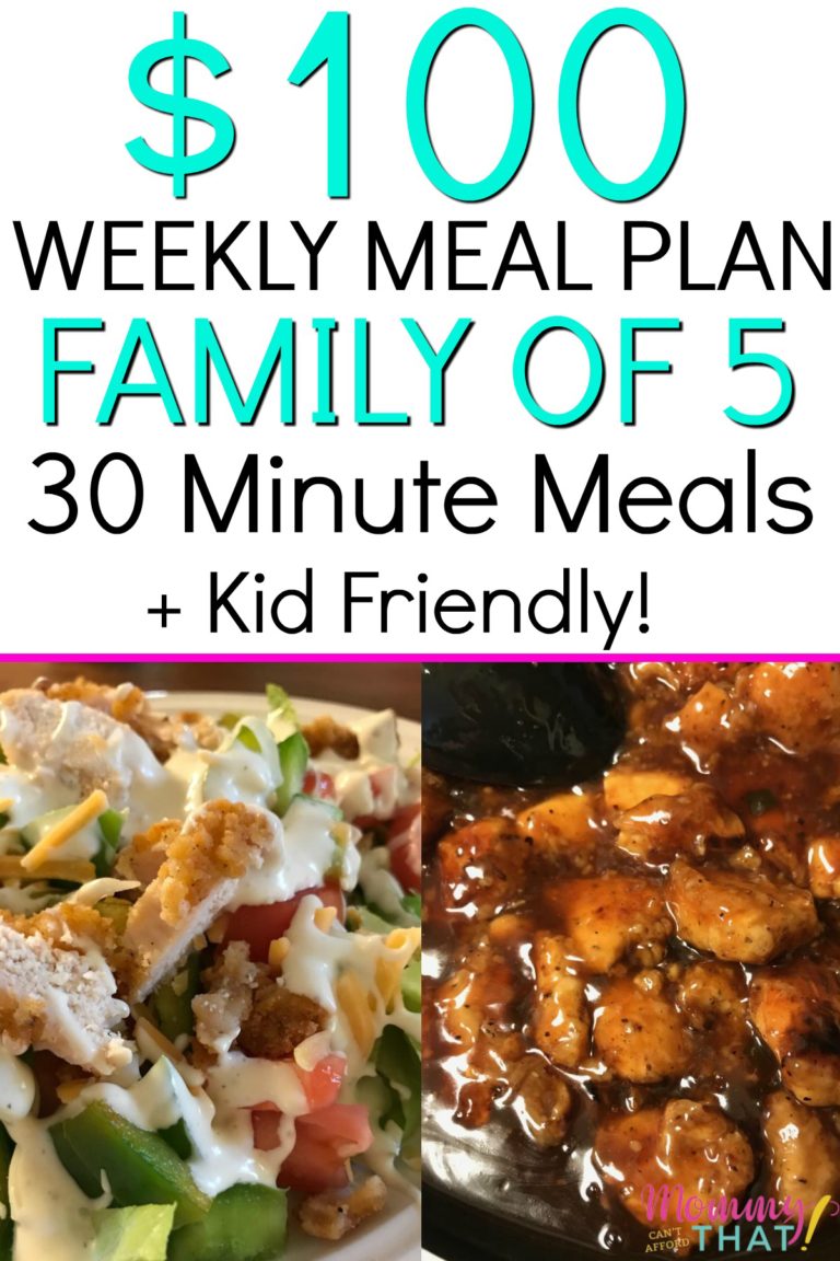 $100 Weekly Meal Plan Family Of 5 + 30 Minute Meals – Mommy Can't ...