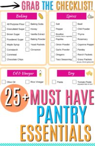 Frugal Pantry Starter List – 25+ Must Have Pantry Essentials – Mommy ...